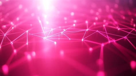 Digital Network Visualization With Glowing Pink Connections And Nodes Premium Ai Generated Image