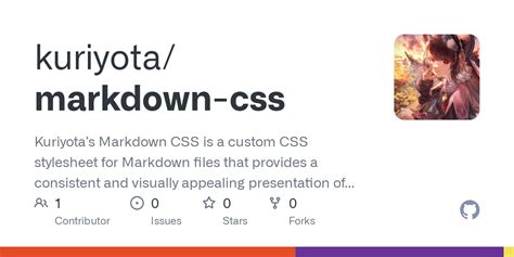 Github Kuriyotamarkdown Css Kuriyotas Markdown Css Is A Custom Css