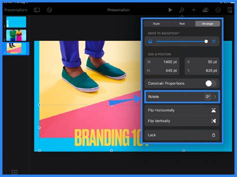 How To Rotate Textshapes In Apple Keynote