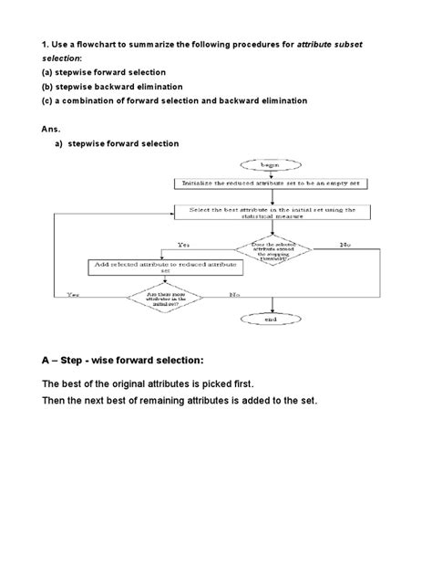 attribute subset selection flow charts 1 8 b pdf computers