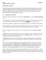 Chapter Summary Introduction To Hypothesis Testing UAM Business Statistics II GB