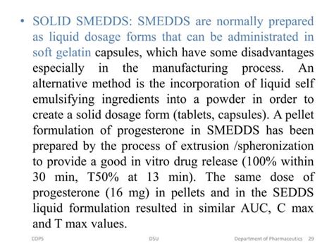 Self Micro Emulsifying Drug Delivery System Pptx Physics Science