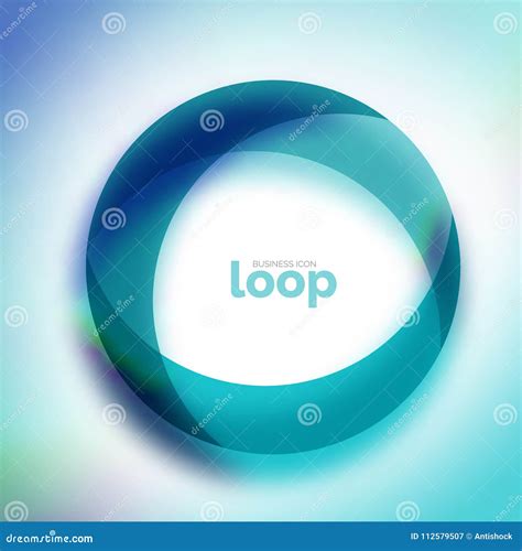 Loop Circle Business Icon Created With Glass Transparent Color Shapes Stock Vector