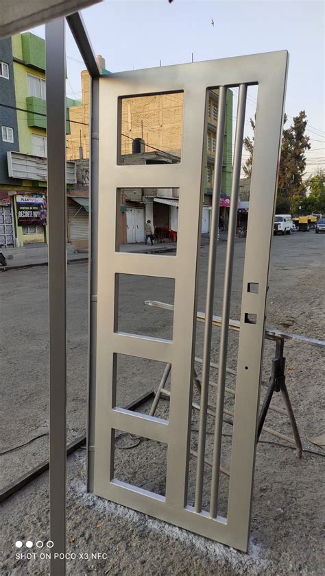 Puerta En Acabado Color Aluminio Steel Door Design Iron Door Design
