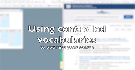 using controlled vocabulary terms to optimize your search — 2dsearch