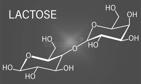 Lactose Milk Sugar Molecule Skeletal Formula Stock Vector