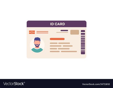 Id Card Character Template Secure Pass Royalty Free Vector