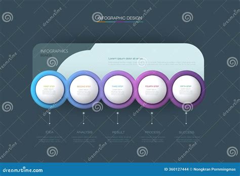 Circle Infograph Diagram Chart Circular Eight Flow Flowchart Graph Info Vector Illustration