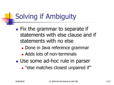 Parsing And Context Free Grammars Hal Perkins Autumn Ppt Download