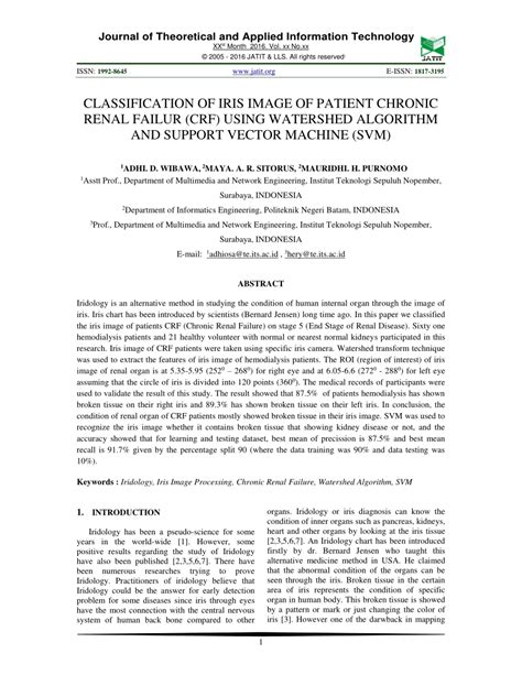 pdf classification of iris image of patient chronic renal failur crf