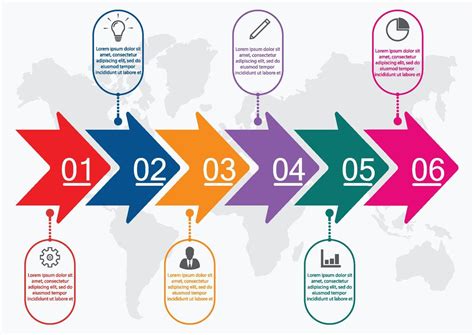 Timeline Infographics Template With Arrows Flowchart Workflow Or