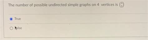 Solved The Number Of Possible Undirected Simple Graphs On 4
