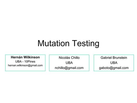 Mutation Testing Ppt