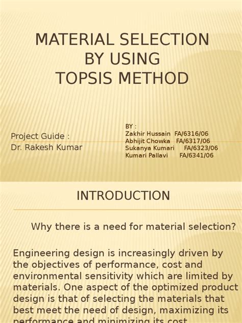 Multi Criteria Decision Making Topsis Pdf Applied Mathematics Teaching Mathematics