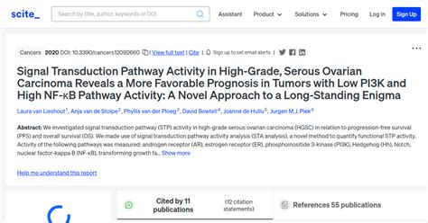 Signal Transduction Pathway Activity In High Grade Serous Ovarian Carcinoma Reveals A More