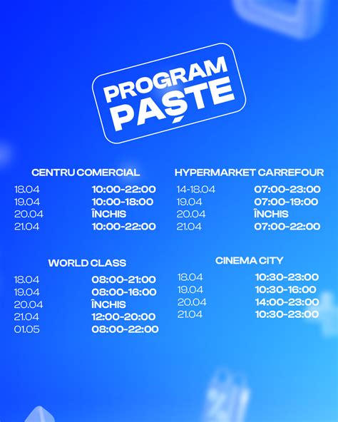 Program Paște 2025 Shopping City Timisoara