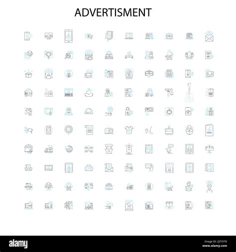 Advertisment Icons Signs Outline Symbols Concept Linear Illustration