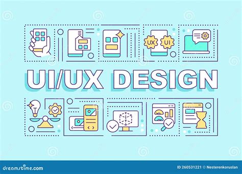 Ux Ui Design Word Concepts Turquoise Banner Stock Vector Illustration Of User Technology