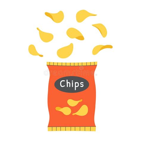 Crispy Potato Chips In A Package Vector Stock Illustration Illustration Of Shape Meal 394557330