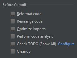 Git Intellij Before Commit Options Meaning Stack Overflow