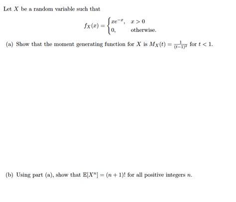 Solved Let X Be A Random Variable Such Chegg