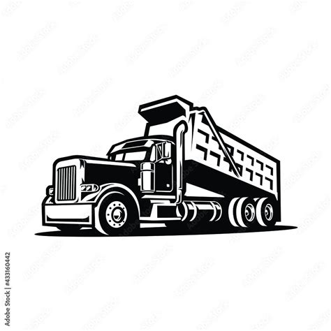 Poster Dump Truck Silhouette Vector Tipper Truck Vector Isolated