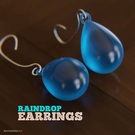 Raindrop Earrings 3d Model By Mac56k On Thangs