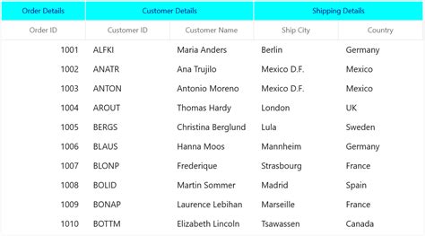Ui Customization In Winui Datagrid Control Syncfusion