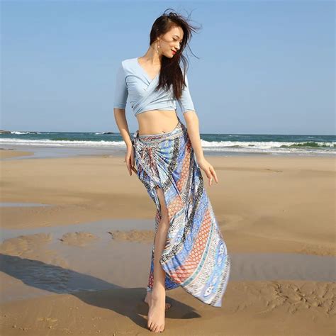 밸리 댄스 착용 여성 밸리 댄스 드레스 밀크 실크 셔츠 And 롱 하이 슬릿 스커트 정장 밸리 댄스 연습 의상 S238