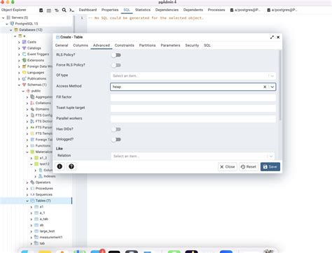 Add Using Option While Creating A Table · Issue 6378 · Pgadmin Org