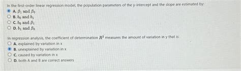 solved in the first order linear regression model the