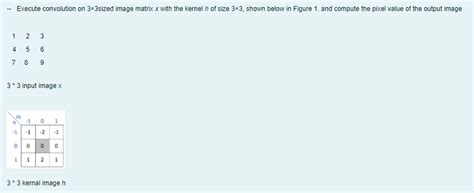 Solved Execute Convolution On 3x3sized Image Matrix X With Chegg Com