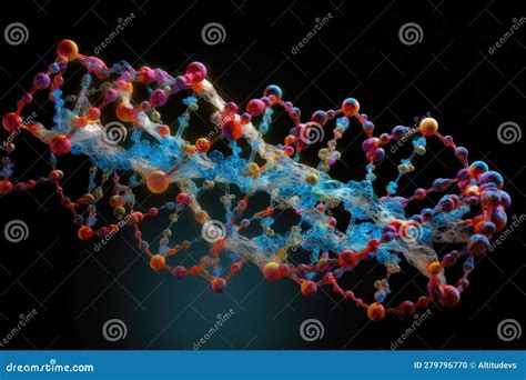 Molecular Structure Of Dna With Double Helix And Chromosomes Visible Stock Illustration