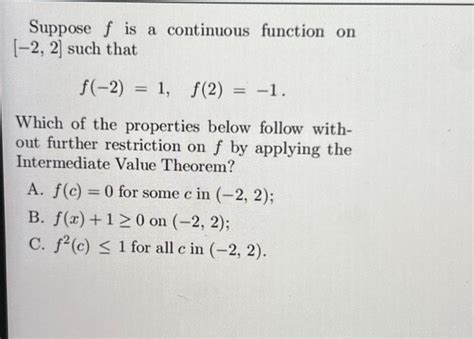 solved suppose f is a continuous function on [ 2 2] such
