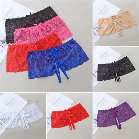 Womens Lace Crotchless Panties Open Crotch Sexy Low Waist Knickers