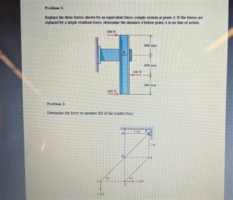 solved problem 1 replace the three forces shown by an