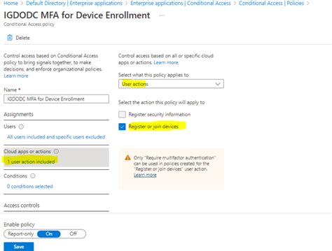 Aad Conditional Access Policy Set User Actions Policy Microsoft Qanda