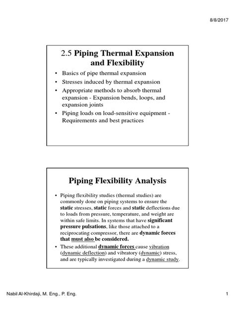 25 Piping Thermal Expansion And Flexibility Pdf Thermal Expansion