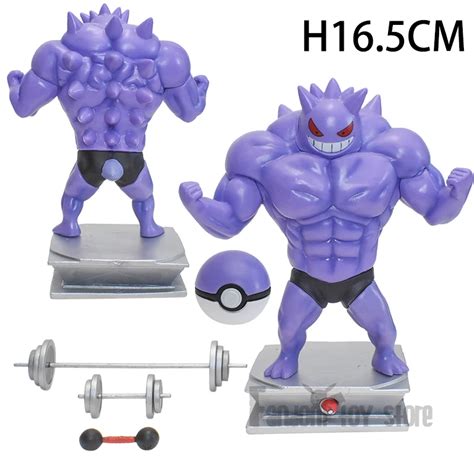 Muscle Pokemon Figure Psyduck Charmander Gengar Squirtle Bulbasaur Dugtrio Action Figures