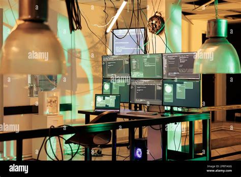 Malicious Software Code Running On Multiple Computer Screens Personal