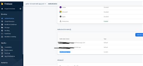 Firebase Authentication I Cant Set Key Restrictions Referrers Websites To My Domain