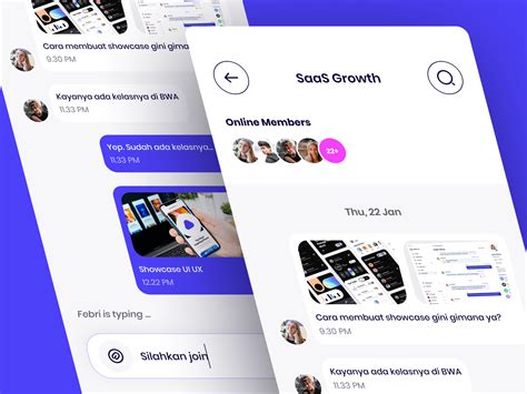 Download Chat Group Find Working Friends Mobile App Design Figma Template Shaynakit