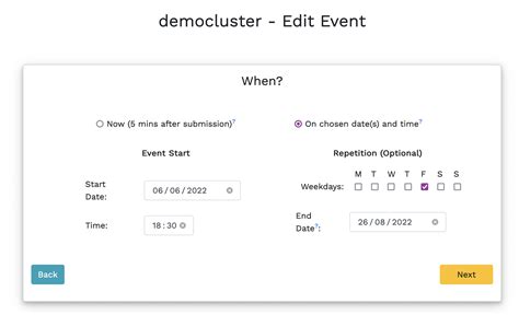 Scheduled Event Repetition Confusion Issue 43 Openflighthpc Flight Control GitHub