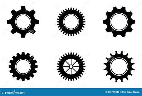 Gear Wheel Icon Setting Cogwheel Computing Engine System App Configuration Vector Buttons Stock