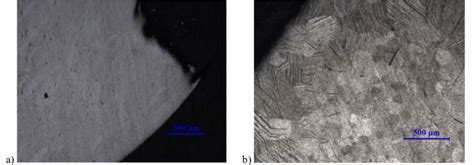 Microstructure Of Pure Titanium A Non Etched B Etched Structure