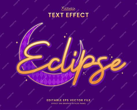 Premium Vector Decorative Editable Eclipse Text Effect Vector Design