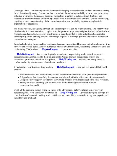 Sample Thesis With Hypothesis Pdf Hypothesis Experiment