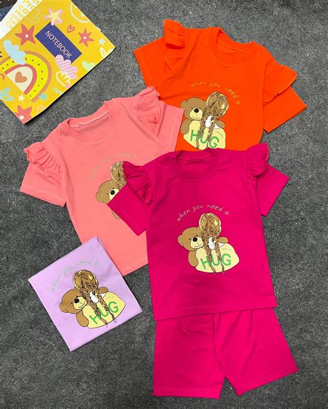 ‎لباس عمده بچگانه تولیدی پوشاک رجبلو‎ ‎ تیشرت شلوارک دختر و‌ خرسی