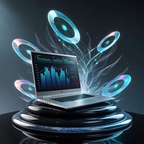 Hightech Digital Data Analysis On A Glowing Laptop Screengenerative Ai Premium Ai Generated Image