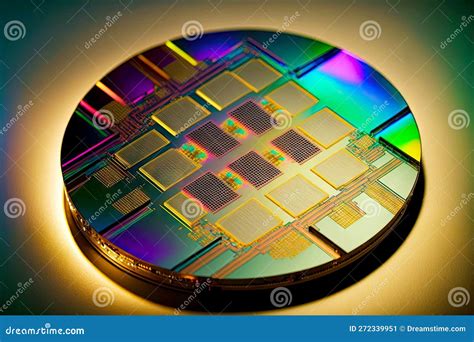 Development Of Science And Technology Wafer Semiconductor Manufacturing Stock Illustration